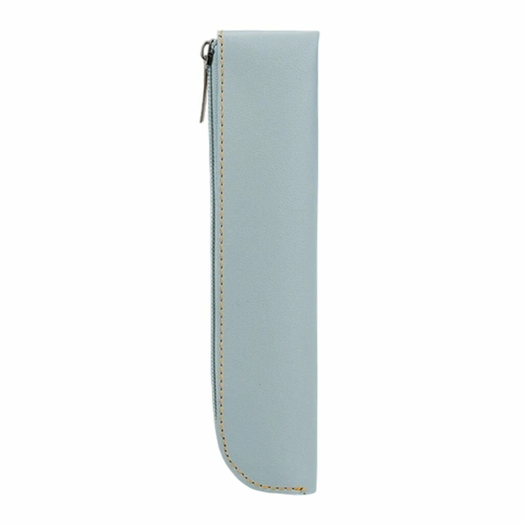 Футляр для хранения и упаковки нескольких ручек большой емкости, пенал на молнии с большим отверстием, светло-голубой