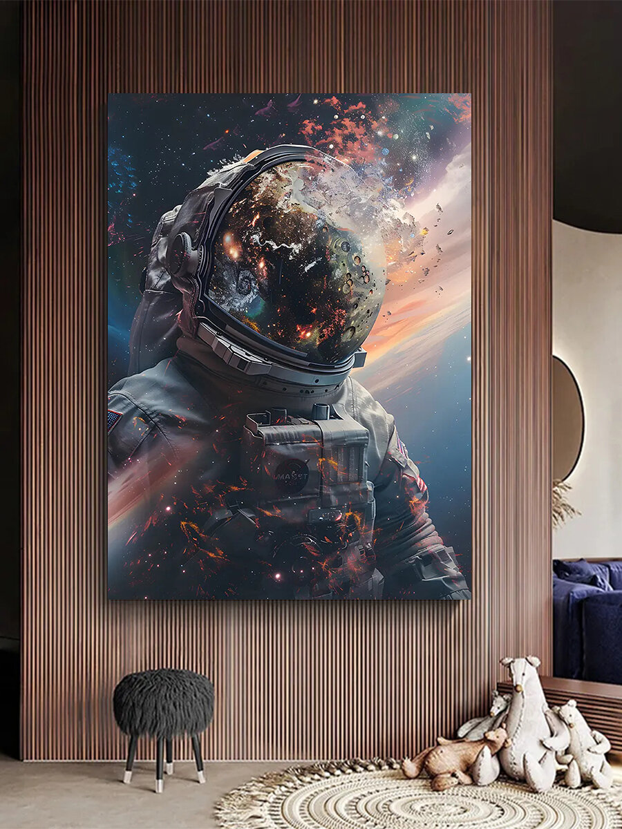 Картина на стену для интерьера - "Космос / Космонавт" , 20х30 см.