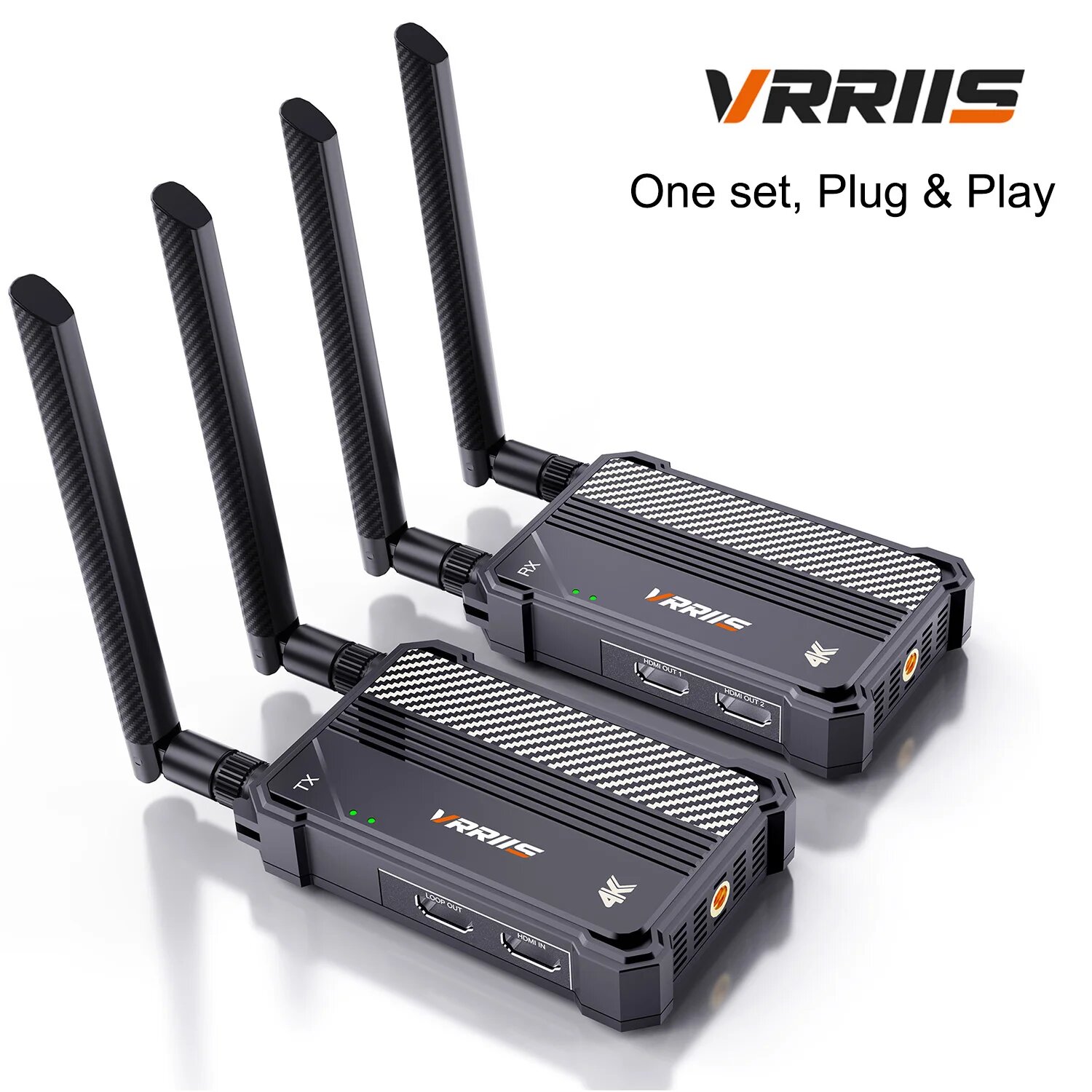 Беспроводной HDMI удлинитель VRRIIS 4K with EU Plug, TX and RX