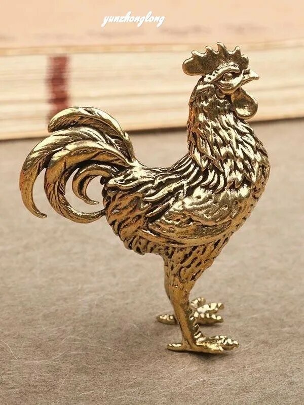 Yunzhonglong статуя петуха, латунь, бронза
