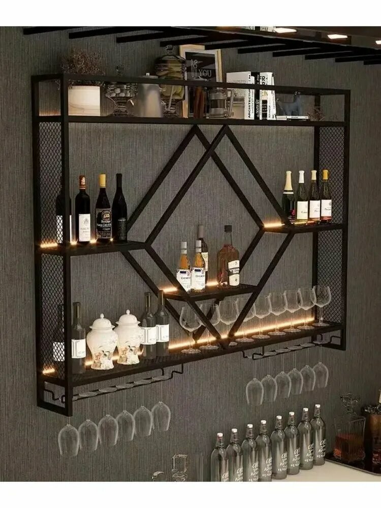 Навесной шкаф TUA, металл, искусственный велюр, керамика, керамогранит, сталь, массив дерева, черный