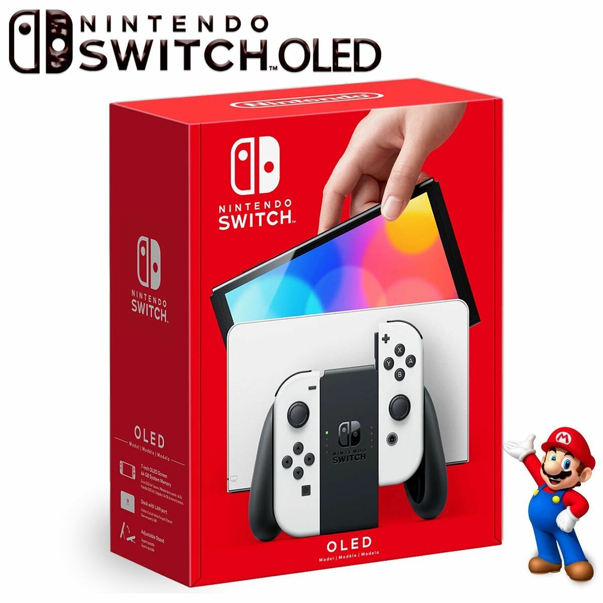 Нинтендо Игровая консоль, Nintendo Switch OLED Model,(Белый + черный)Азиатско-Тихоокеанское издание,64GB