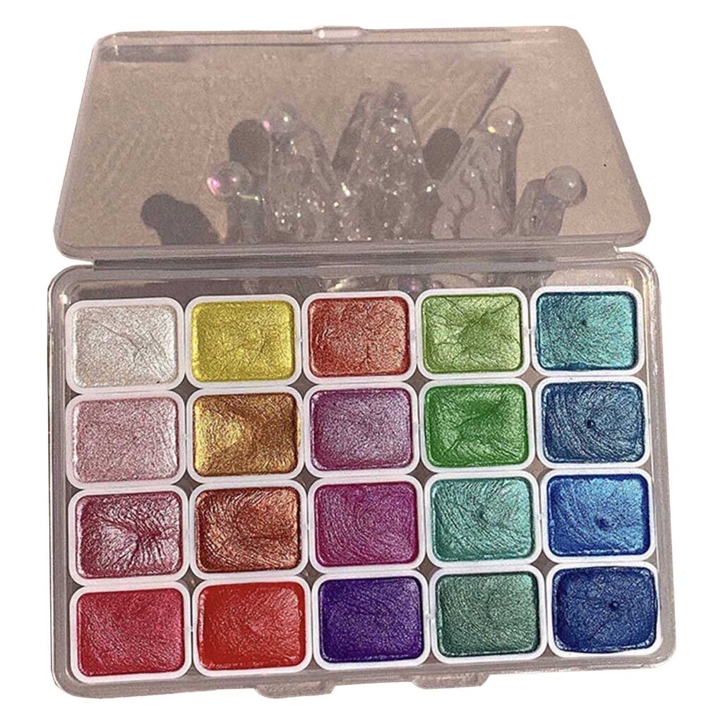 Блестящие Акварельные Краски Портативные Художественные Наборы для Детского Школьного Художественного Проекта