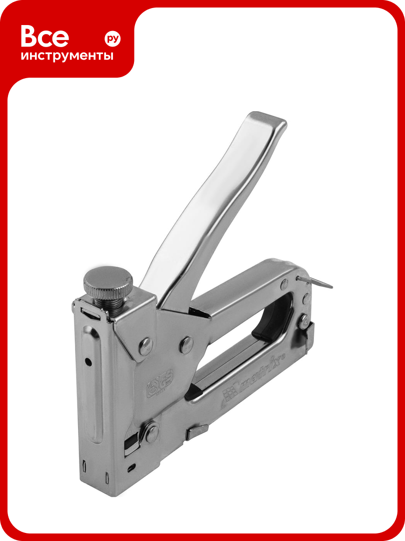 Мебельный регулируемый степлер MATRIX MASTER 40902, с деревянной основой