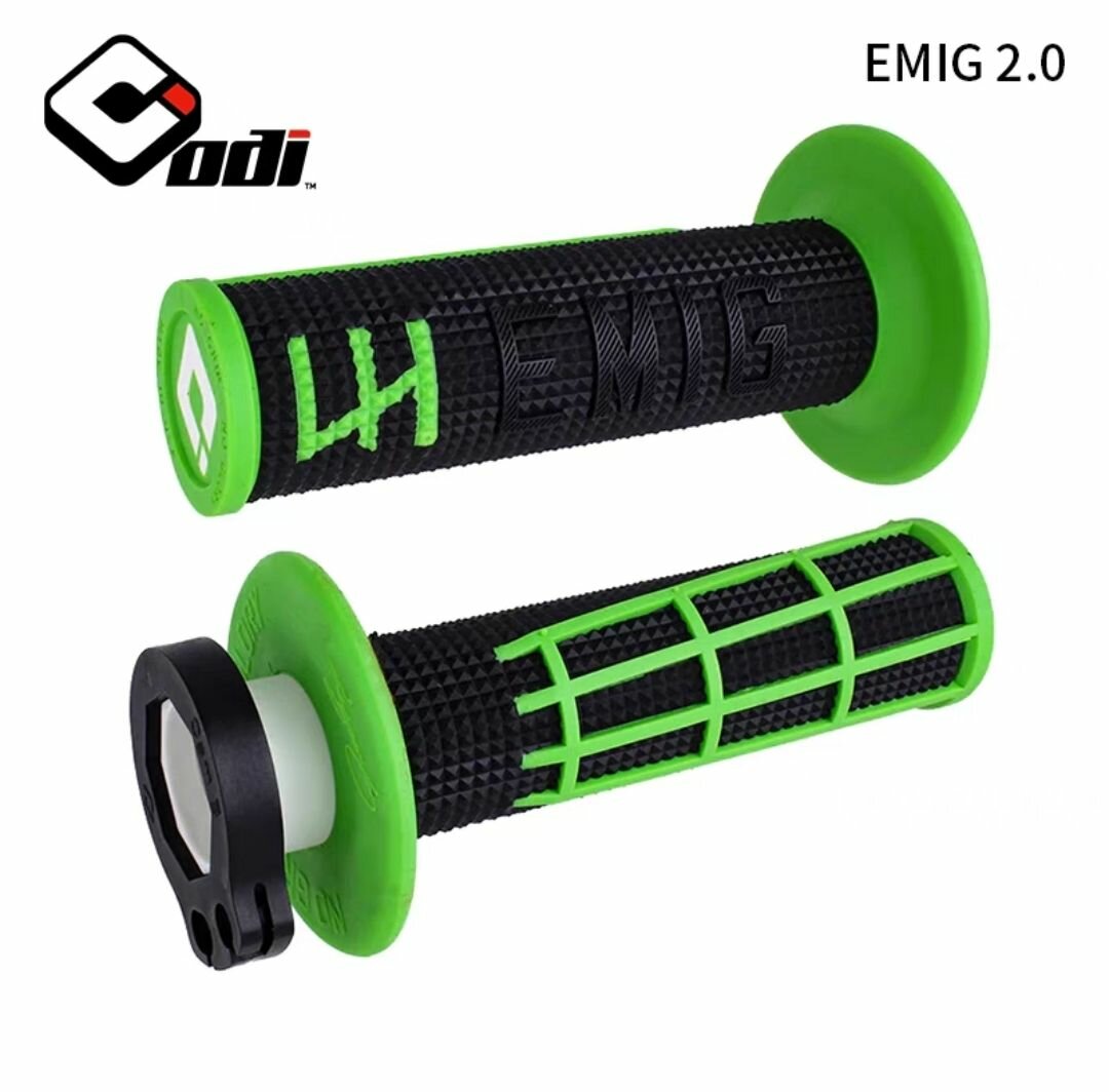Грипсы ODI EMIG PRO V2.0 LOCK-ON GRIPS Black-Green