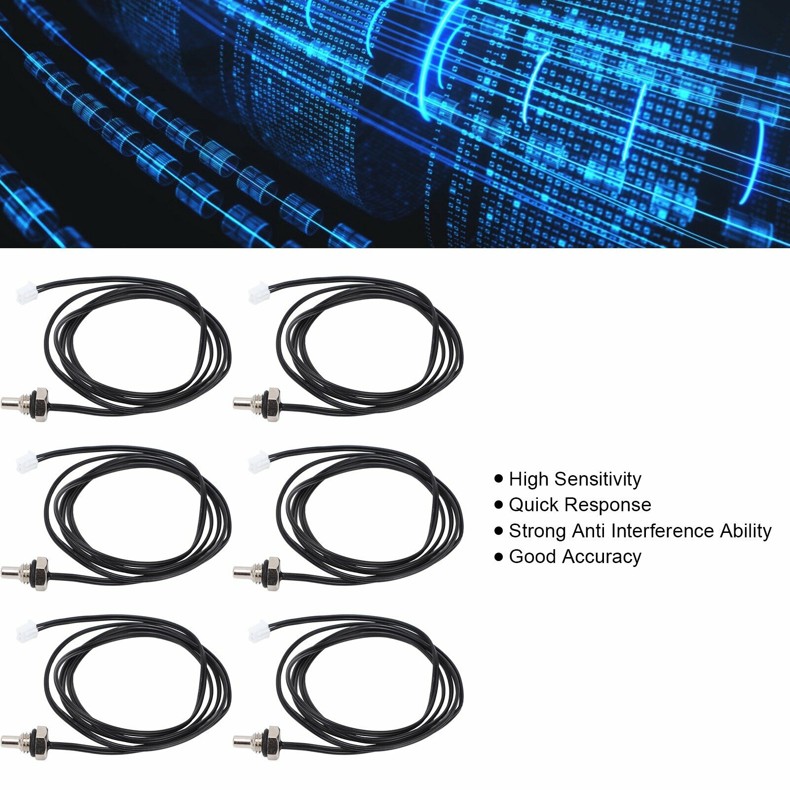 10 шт. термисторный датчик NTC датчик температуры с шестигранной головкой длина кабеля 1 метр M8 Thread10K
