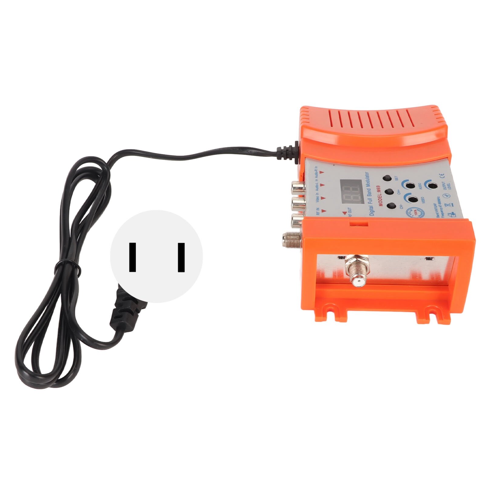 AV -TO RF -модулятор Поддержка VHF UHF PAL NTSC TV MUNTULE Ссылка с цифровым дисплеем для SET Top Boxes 90–240V US PLUCK