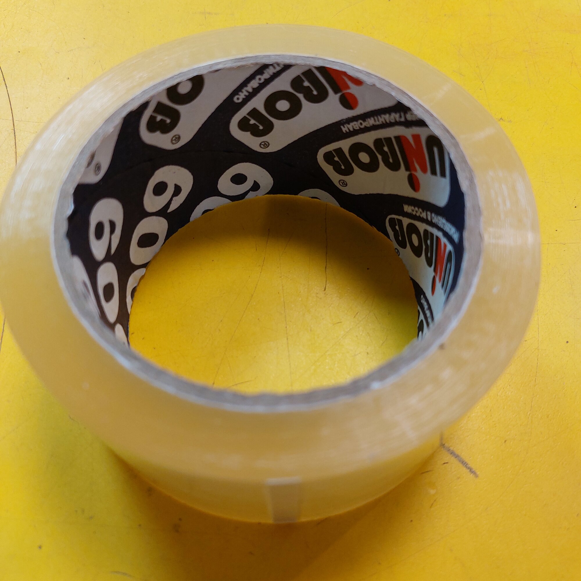 Лента клейкая упаковочная Unibob 600, 48 мм х 66 м, цвет прозрачный