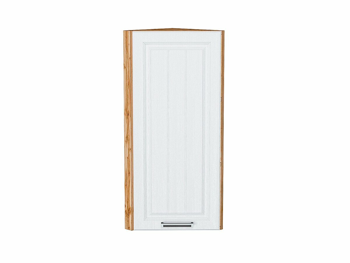 Шкаф верхний торцевой Прага, цвет фасада Белое дерево, цвет каркаса Дуб Вотан, 920*300*304 мм