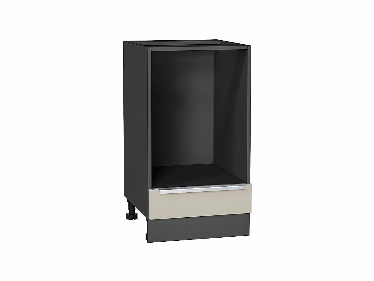 Шкаф нижний под духовку Фьюжн, цвет фасада Cream Silk, цвет каркаса Graphite, 816*450*476 мм