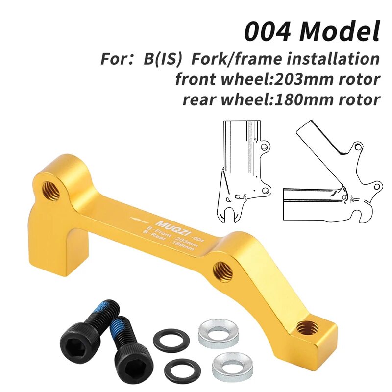 MUQZI Адаптер для крепления суппорта дискового тормоза велосипеда IS PM Желтый, 004 203-180 Glod