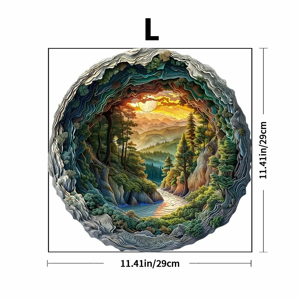 Деревянный 3D пазл «Закатный лес» Z175-L