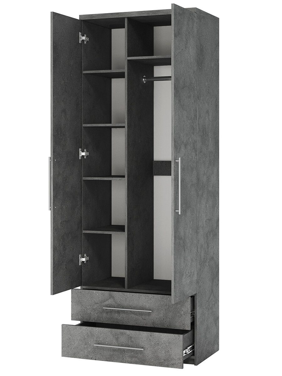 Шкаф комбинированный с ящиками Ритм МКЯ-22 80х60х240 серый Ароза Реликтовая