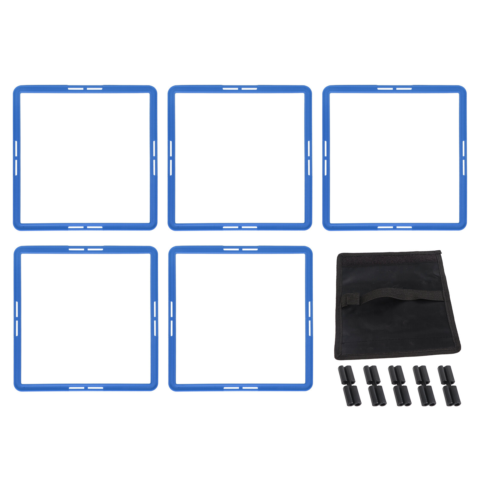 5 колец для тренировки ловкости, скорости и физической подготовки, многофункциональные четырёхсторонние кольца для тренировок по баскетболу и футболу, синие