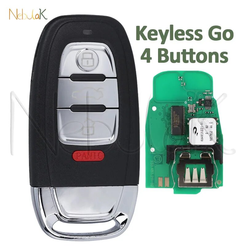 Ключ без ключа для Audi A4 A5 RS4 A7 A8 Q5 315/433/868 МГц, подходит для 315MHZ Keyless, 4 buttons