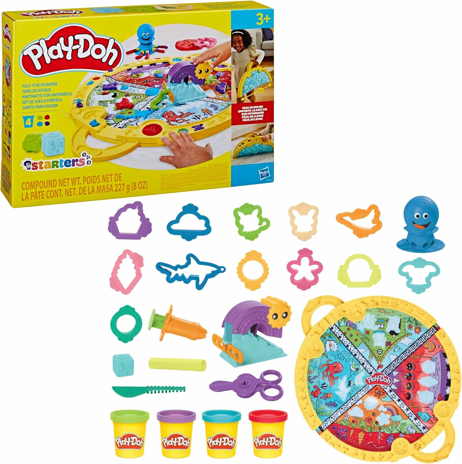 Игровой набор для лепки Play-Doh Starter Kit- Складной, портативный игровой коврик для лепки - F9143