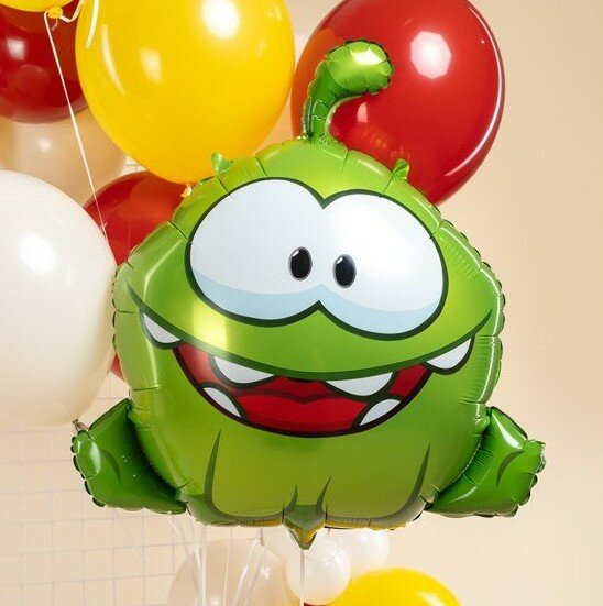 Набор разноцветных воздушных шаров с гелием на праздник. Шар фигура Ам Ням