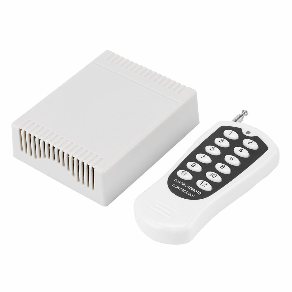 12-канальное беспроводное радиочастотное реле дистанционного управления 12 В постоянного тока, 12-канальный передатчик и приемник для домашней автоматизации и дистанционного управления