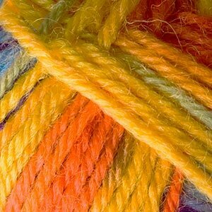 My first Regia /Моя первая Регия/ пряжа Schachenmayr Regia, 4 нитки, MEZ, 9801296 (01889, *, Sandra color (цвет Сандры), голубой/желтый/оранжевый/синий)