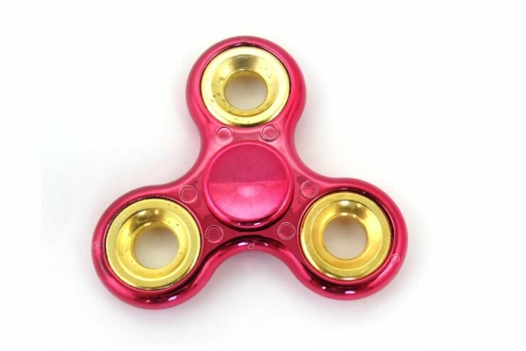 Спиннер DIKE, розовый, антистресс, металлический, трехлепестковый