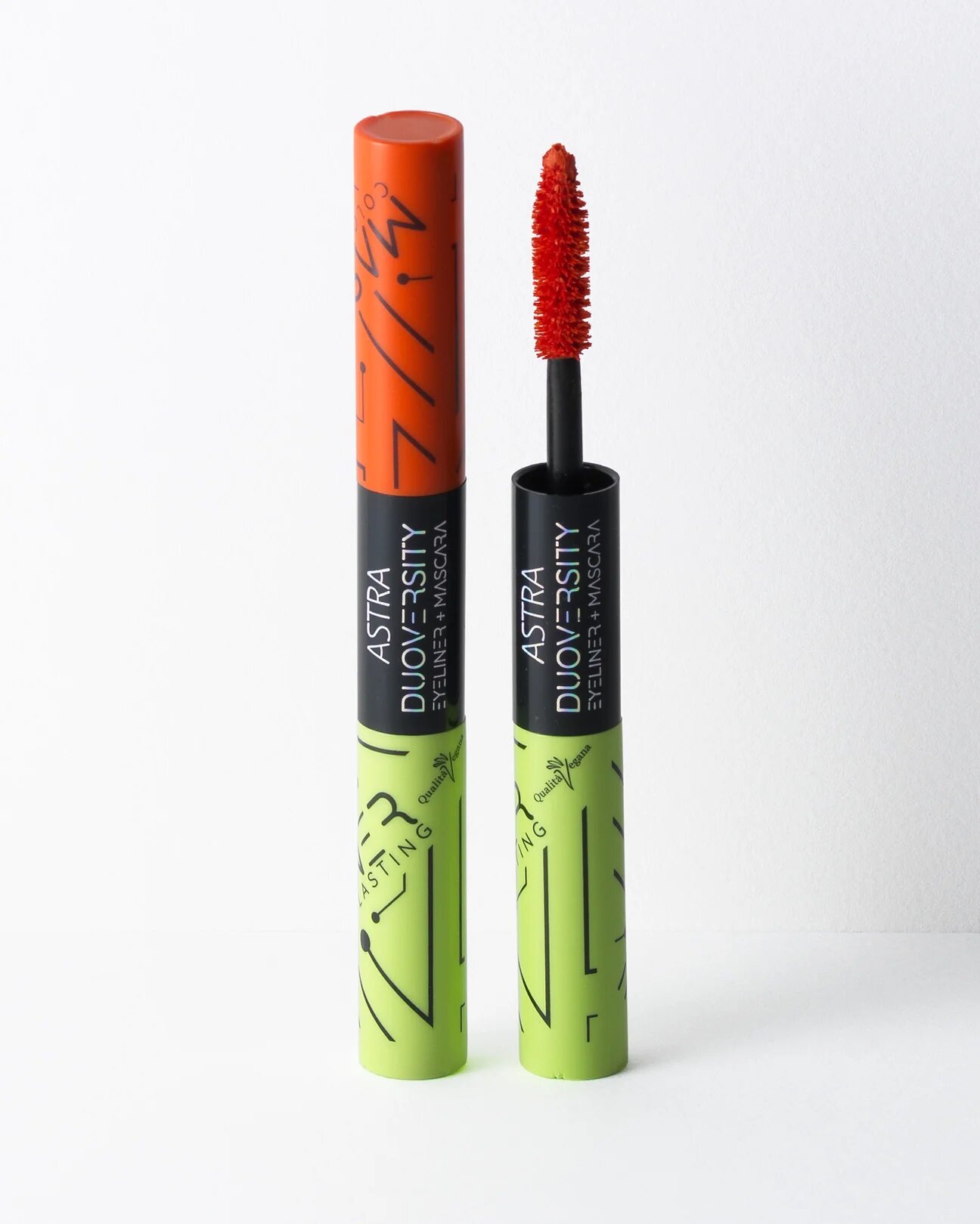 Astra Make-Up - Тушь для ресниц Mascara + подводка для глаз Duoversity Eyeliner, 03 Красный/желтый