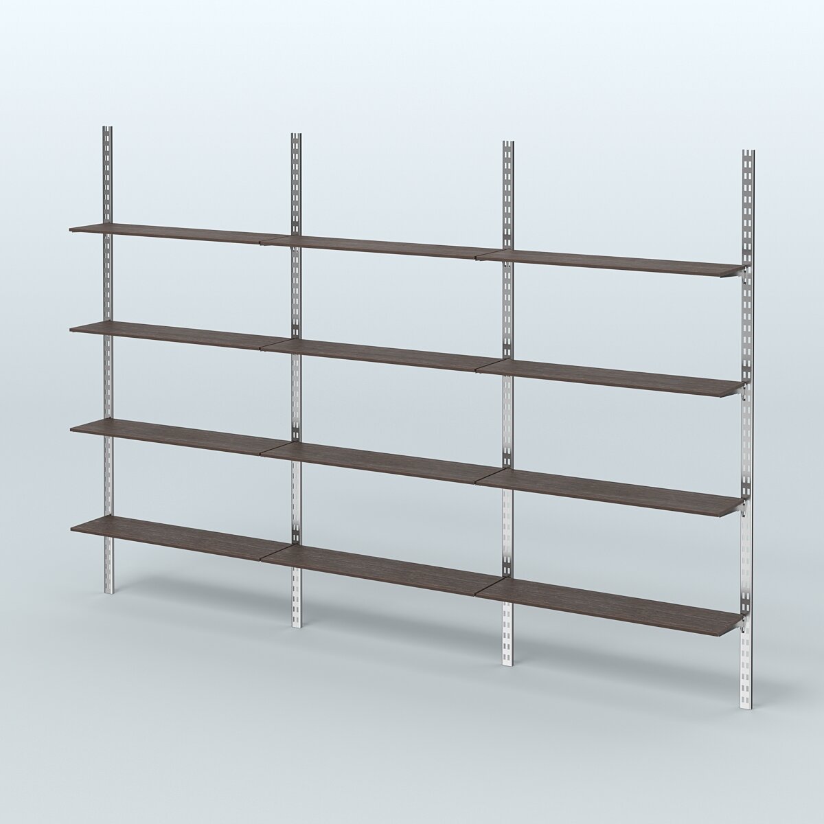 Система глобал с горизонталь-ными полками из ДСП 16 мм №14 (3600 мм), Дуб Венге