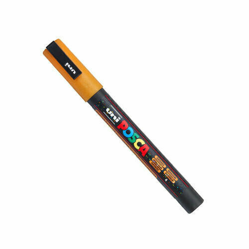 Маркер Uni POSCA PC-3ML 4 оранжевый с блестками 0,9-1,3 мм пулевидный наконечник 1 шт