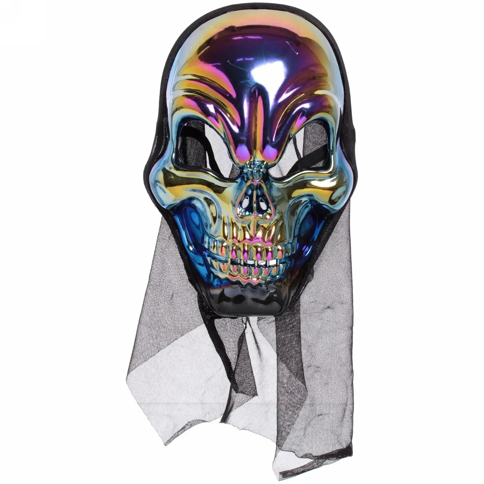 Маска карнавальная «Зловещий череп», радужные оттенки, 18х28 см, пластик