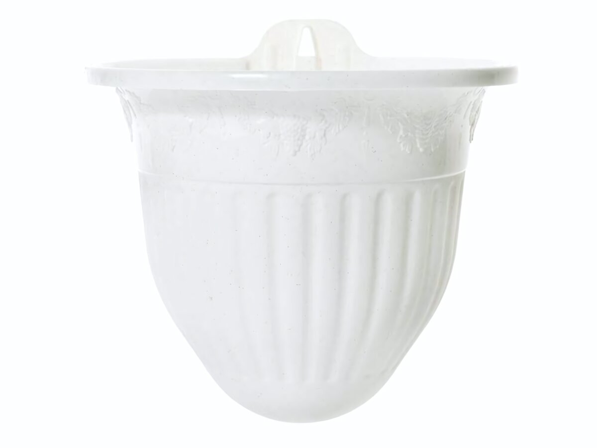 Кашпо настенное «Лозанна» 2л, пластик, белый, рифленая текстура, декор