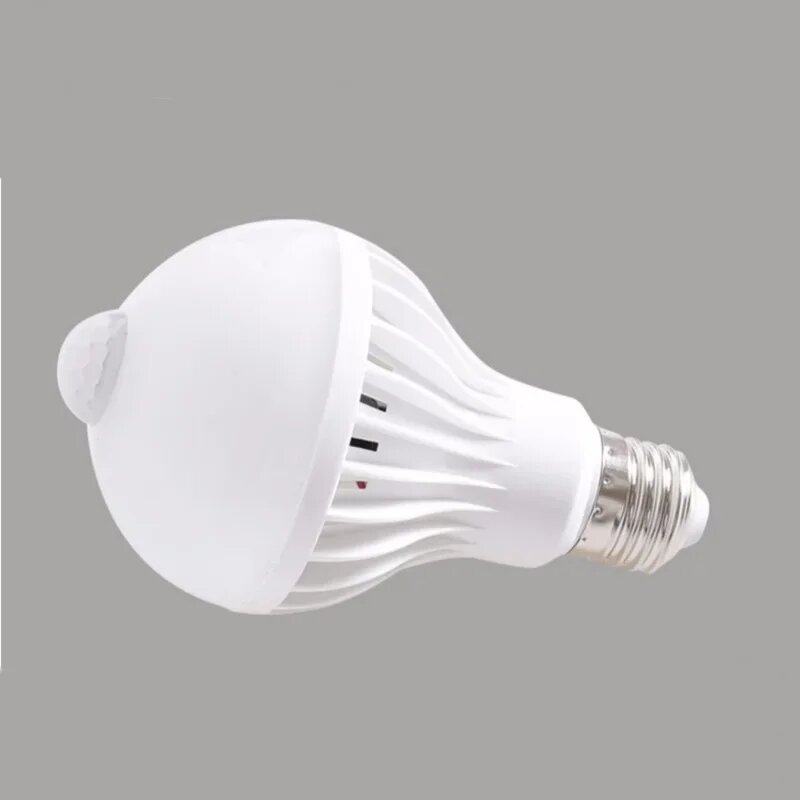 THEBSE Светодиодная лампа датчик движения E27 теплый белый Белый, 15W Motion Sensor B, Warm White, AC85-265V