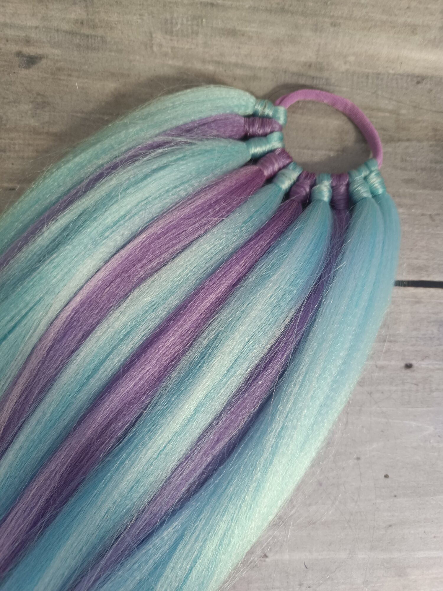 Съемный афрохвост на резинке детский, цветной, лёгкий