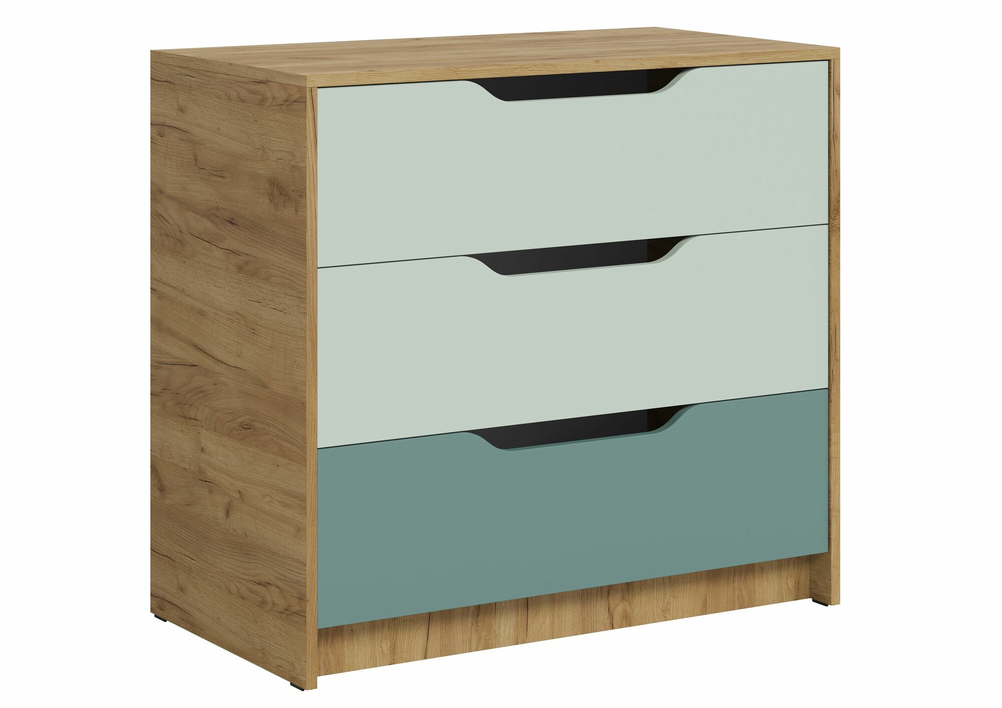 Комод RIch КМ-001 Дуб крафт золотой/Пастельно-зеленый/Сумеречный голубой (Стиль)