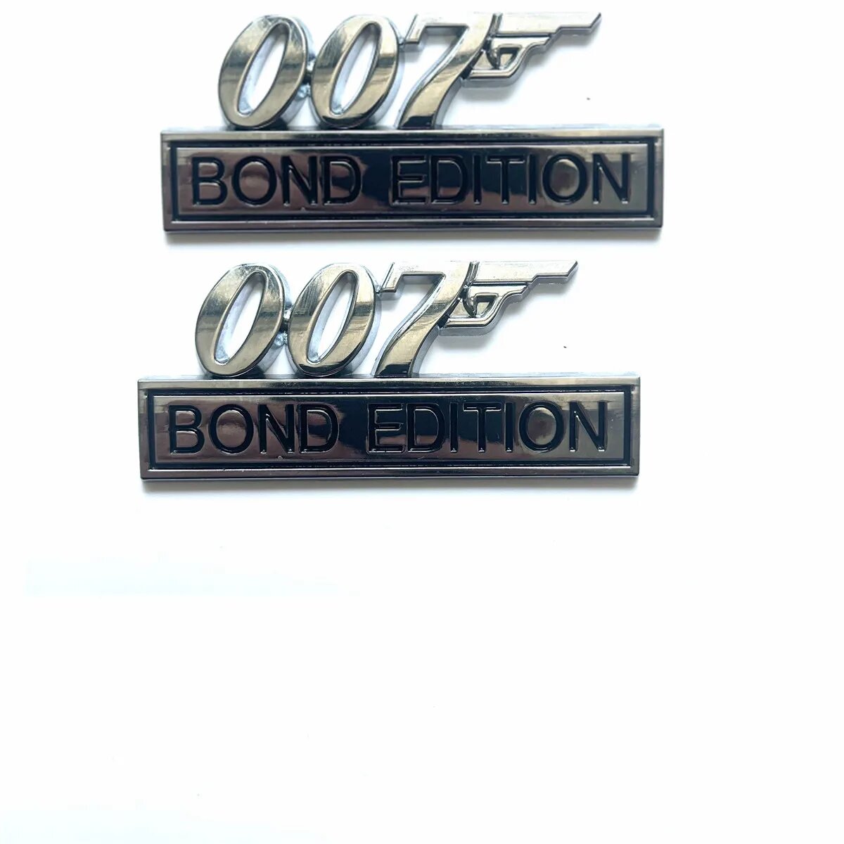007 Bond Edition, металлические наклейки для автомобиля, значки для украшения двери silver black 2pc