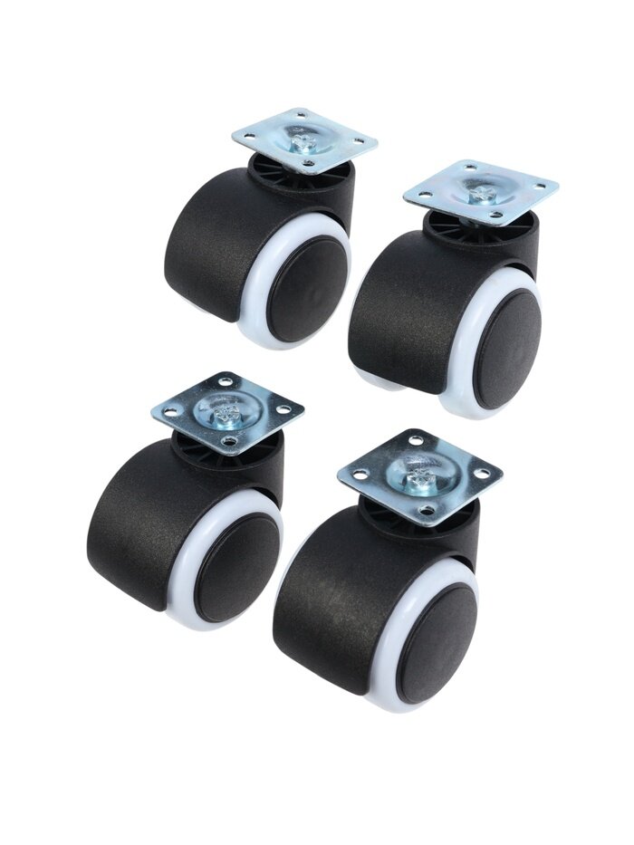 Колесо мебельное тундра, d=50 мм, на площадке 35×35 мм, набор 4 шт.