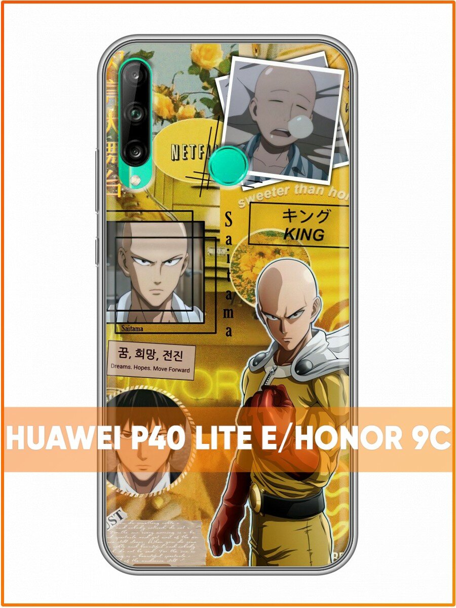 Чехол для Huawei P40 Lite E с принтом Аниме One Punch (Хуавей П40 Лайт Е)