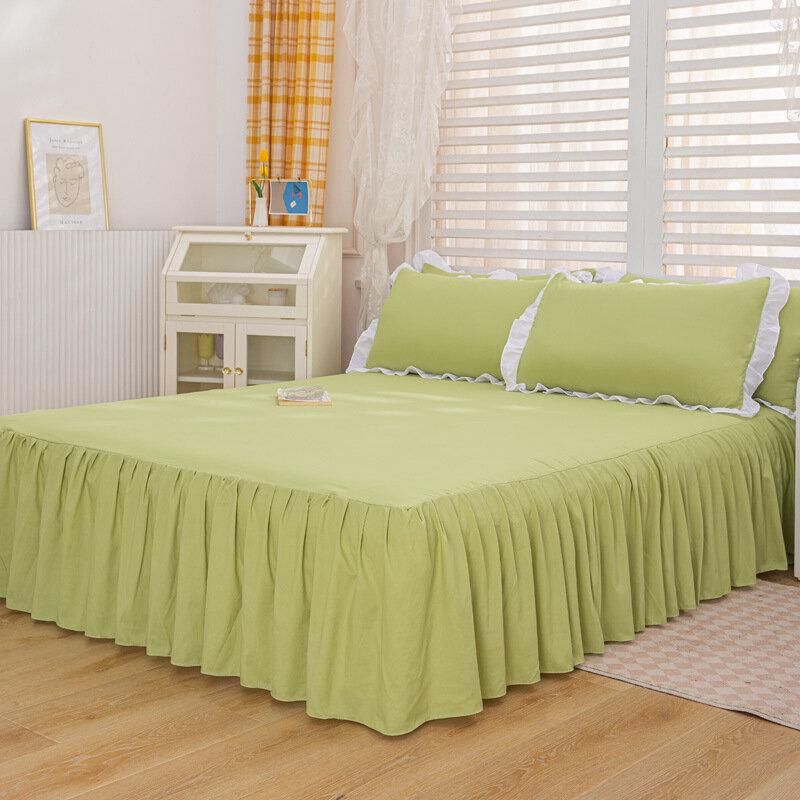 Однотонный подзор для кровати, цельный, покрывало, фасон подзора для кровати, всесезонная простыня, простыня на резинке, покрывало, чехол для кровати, наматрасник,200*220cm