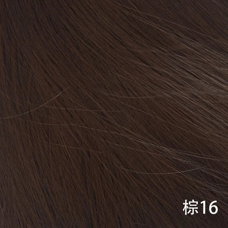 Синтетический парик коричневый 100 см с челкой 16