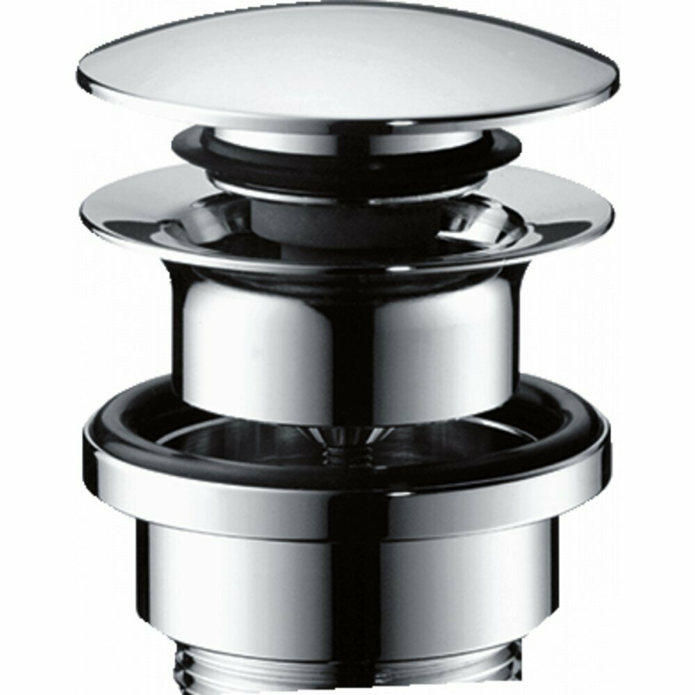 Донный клапан Hansgrohe Push-Open 50100000, автоматический, для раковины и биде, хромированная латунь