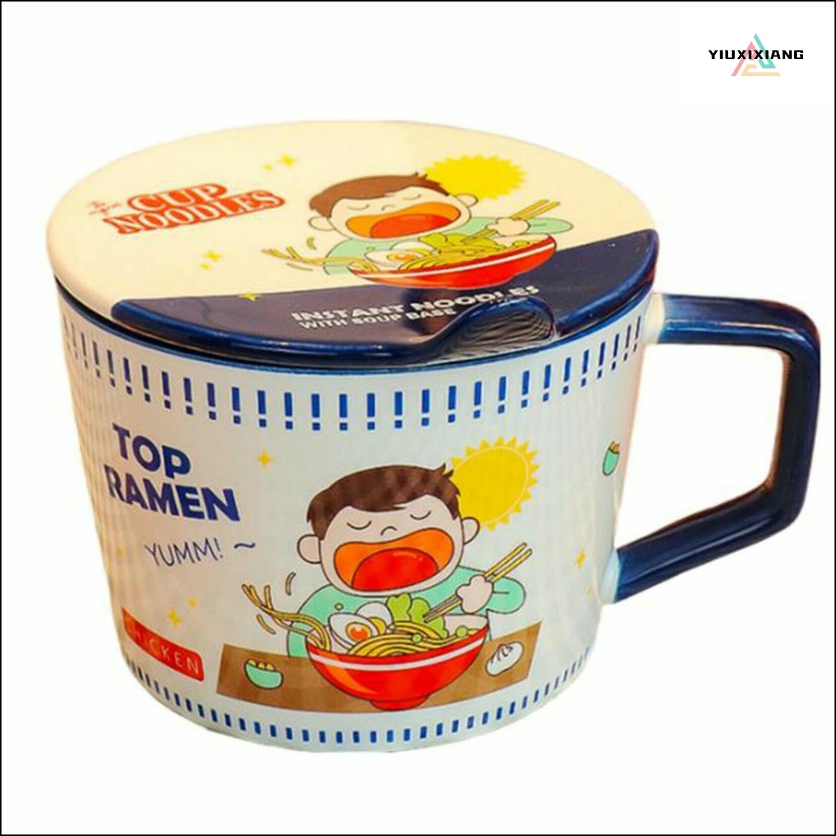 Стильная бульонница из керамики объемом 950 мл для салатов и супа с комфортной ручкой, практичный бестселлер