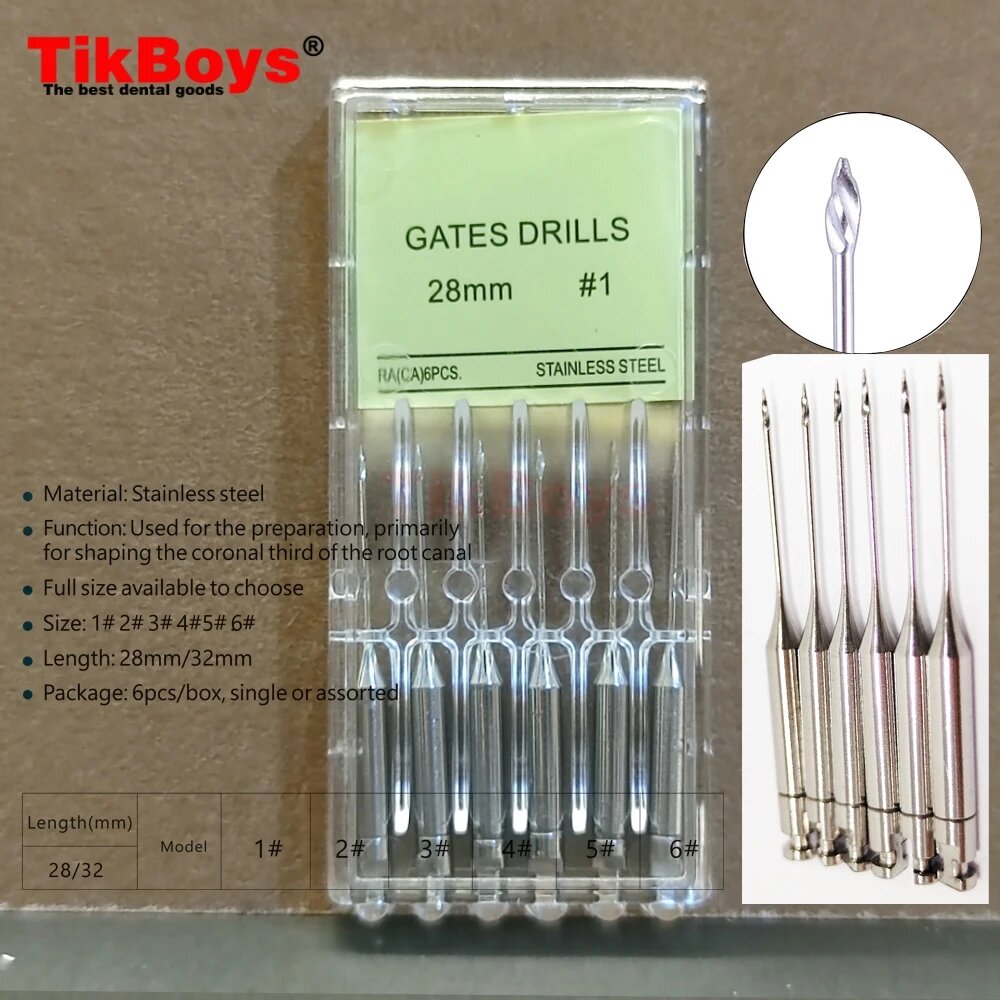 Развертки эндодонтические TikBoys Gates 28 мм #1