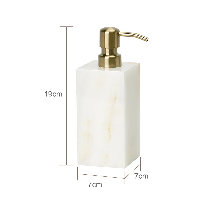 Набор аксессуаров для ванной комнаты из белого оникса Soap Dispenser A