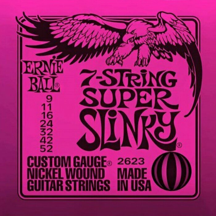 Ernie Ball 09-52 Струны для электрогитары 7-струнной, комплект из 1 шт, произведено в США