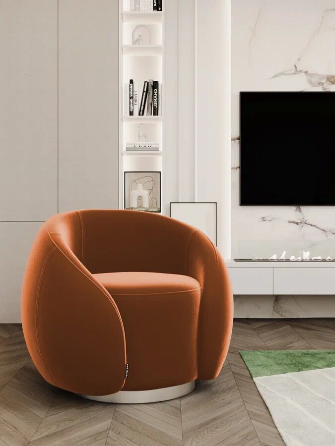 Кресло мягкое в современном стиле ROTONDO на поворотном основании 360