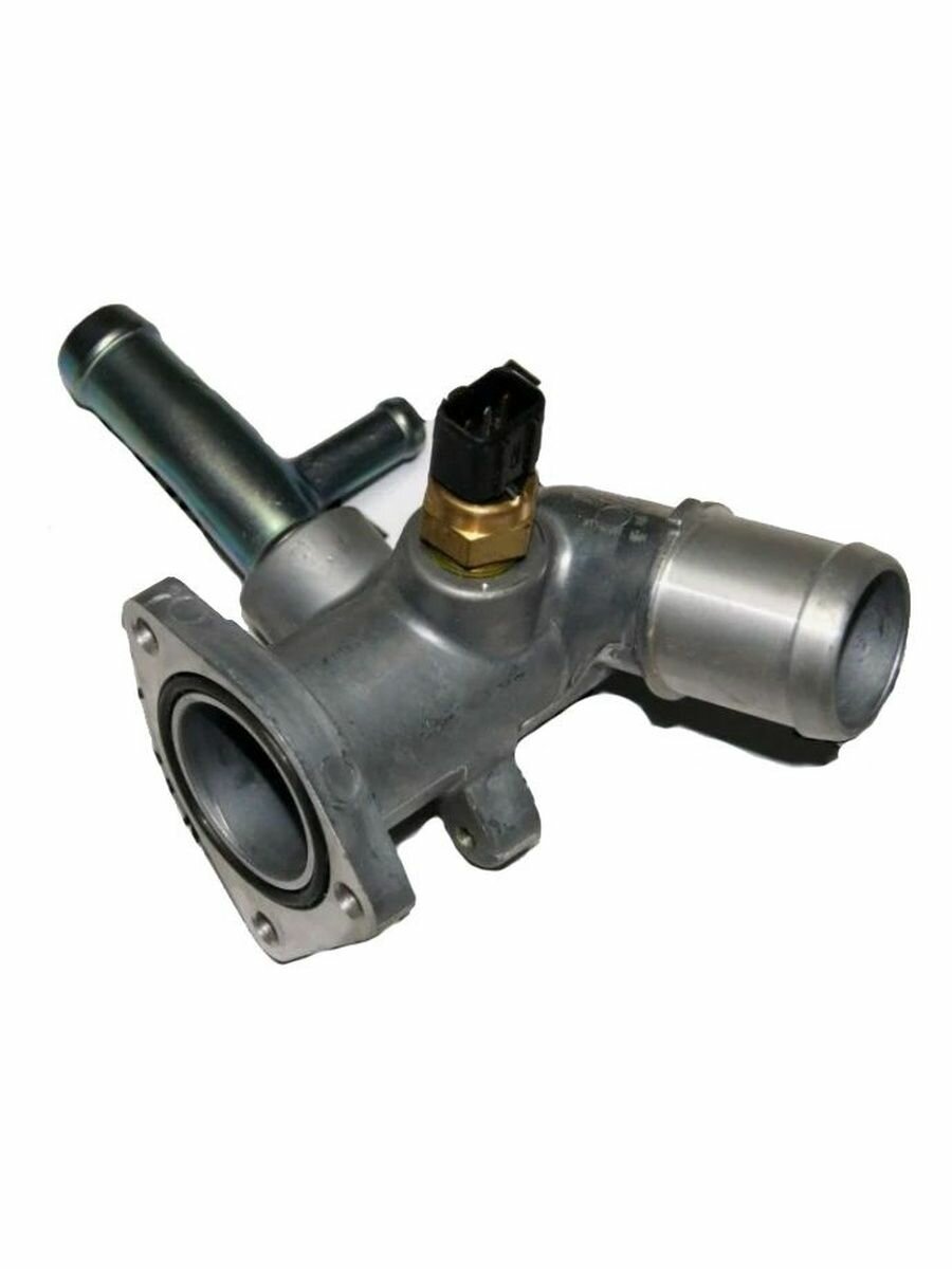 Корпус термостата в сборе с датчиком и термостатом для Hyundai Solaris 10-17 Хендай Солярис, открытие 82 градуса