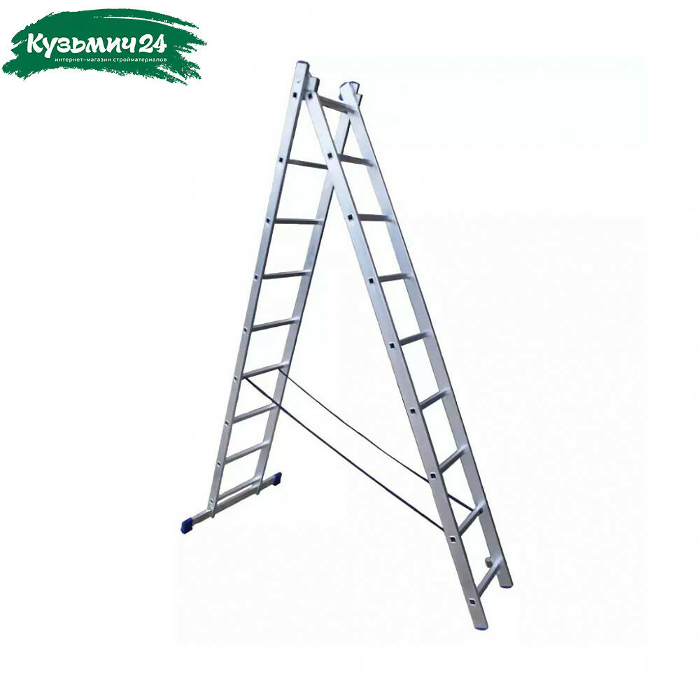 Лестница-стремянка Высота VL2-8, 8 ступеней, 2 секции, алюминиевая, нагрузка до 150 кг, 1 шт.