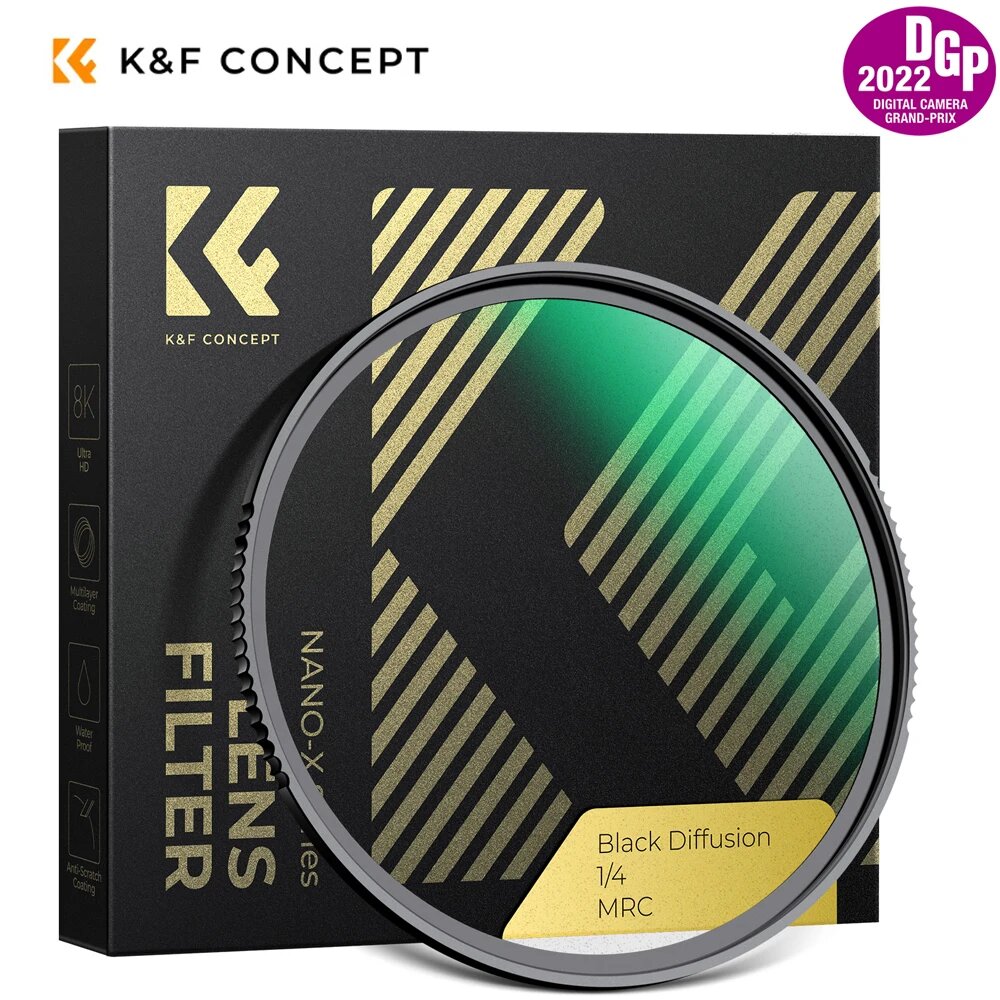 K&F Concept черный туманный фильтр 1/4 1/8 Nano-X 67mm, 1-4 Black Mist