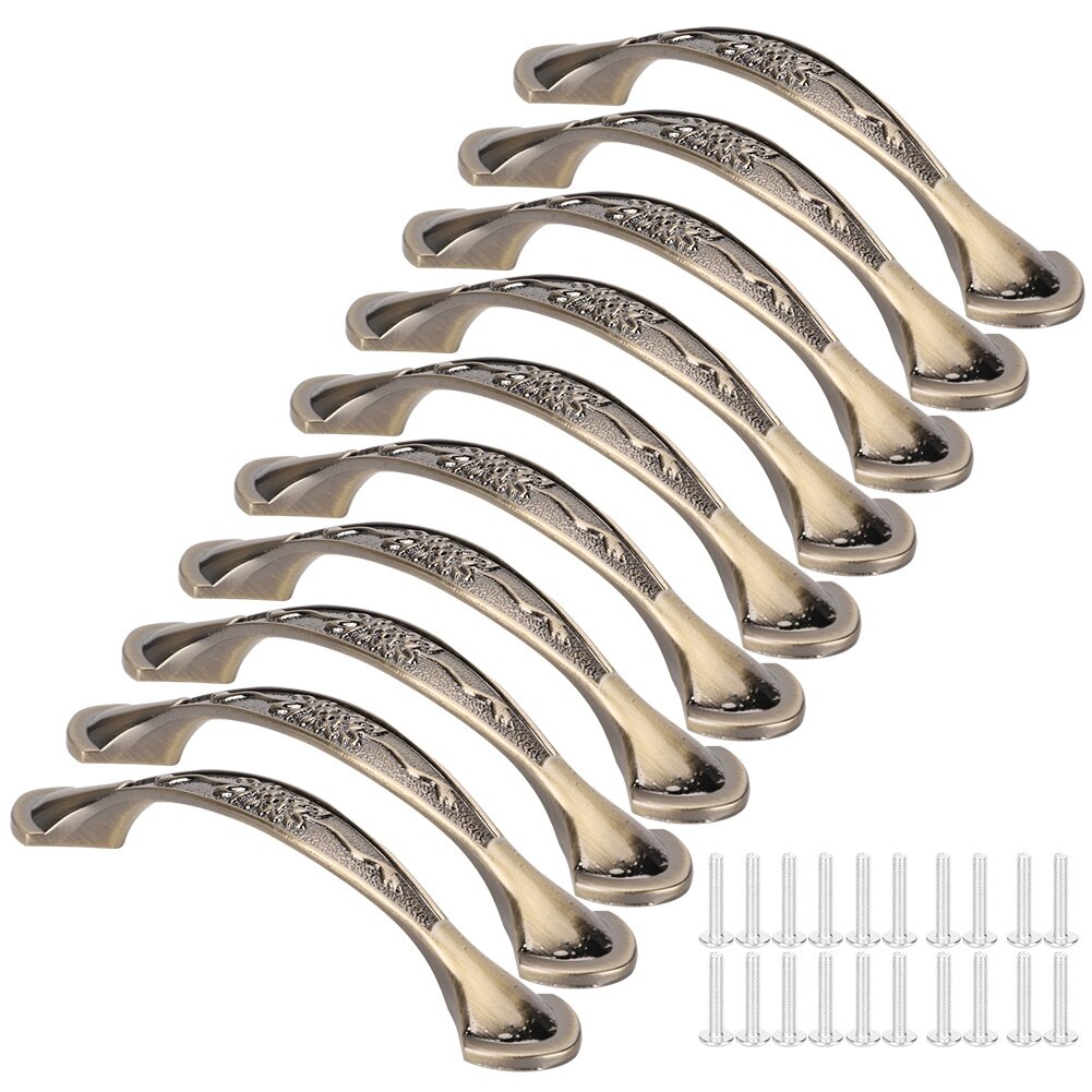 10 Set Cabinet Pull Handle Zinc Alloy Shoebox Drawer Office Hardware Hole Distance 96mm