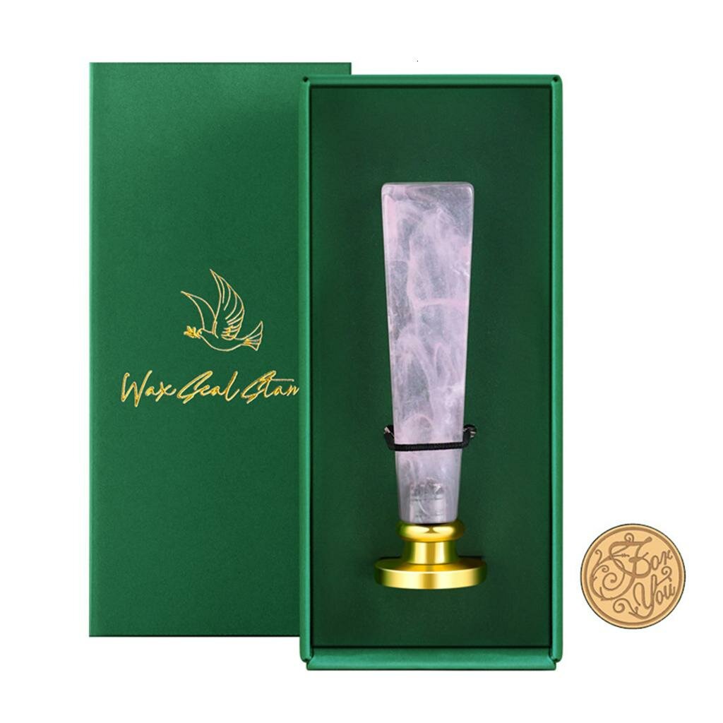 Штамп, Съемная ручка, печать противопожарной краской, печать для запечатывания конвертов-розовая квадратная ручка