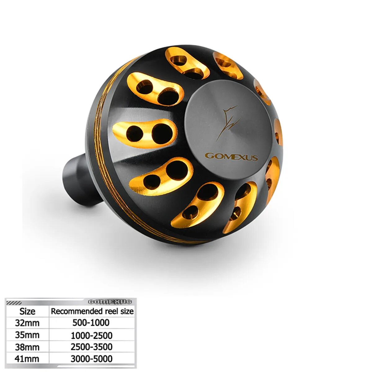 Ручка катушки Gomexus черная золотая 38mm