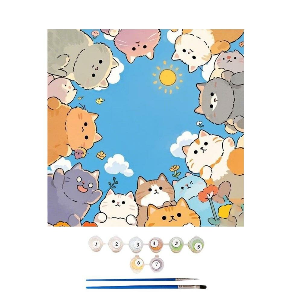 Картина по номерам, холст на подрамнике 20 х 20 см, набор для творчества, Подарки друзьям, родственникам и детям